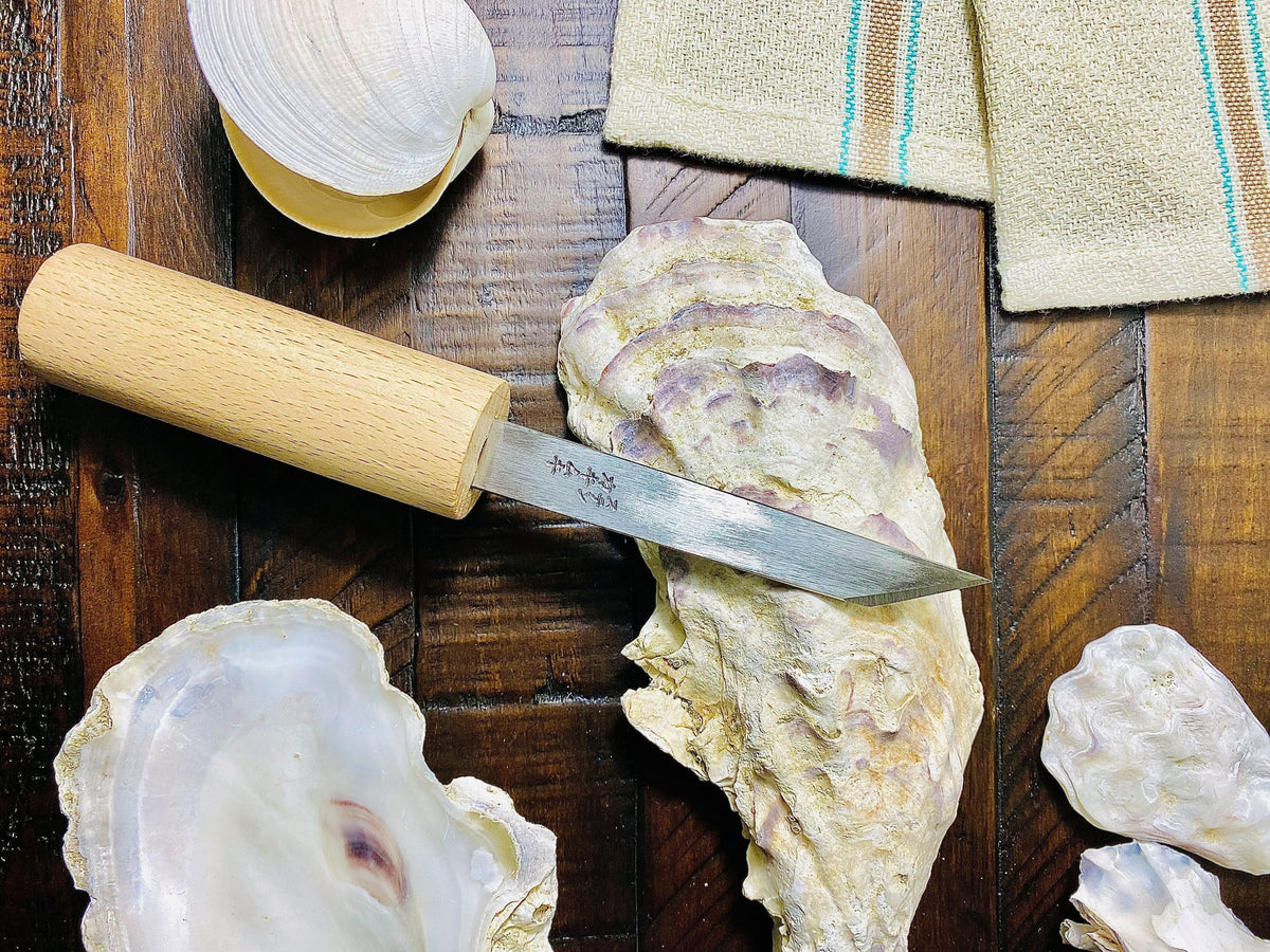 Oyster Shucker / Opener / Kakimuki with Wooden Handle - Hasu-Seizo, LLC